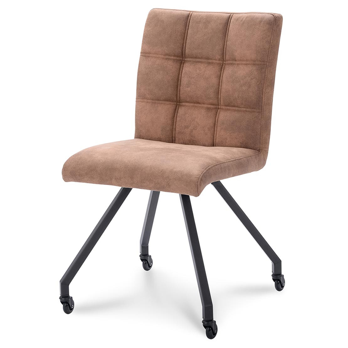 Valdivia eetkamerstoel zonder armleuning met wieltjes